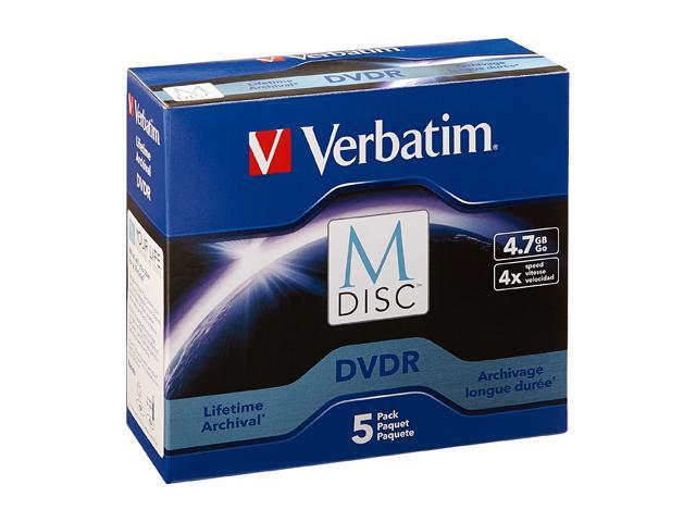 Verbatim M-Disc DVD-R 4.7GB 4X with Branded Surface - 5pk Jewel Case Model 98899 - Newegg.com