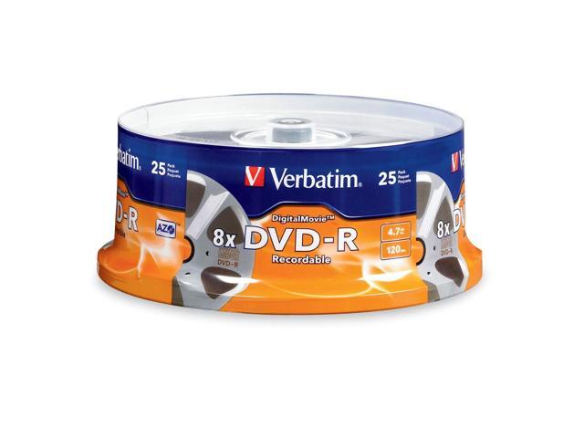 Verbatim 4.7GB 8X DVD-R 25 Packs High-Quality Digital Movie Disc with ...