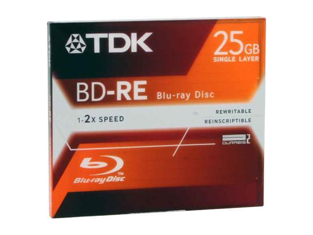 TDK 25GB 2X BD-RE Single Disc Model BD-RE25AAX - Newegg.com
