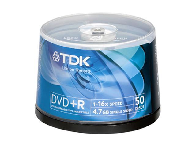 TDK 4.7GB 16X DVD-R 50 Packs Disc Model DVD+R47FCB50-KIT - Newegg.com