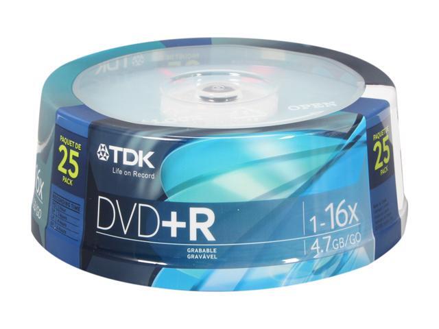 TDK 4.7GB 16X DVD+R 25 Packs Disc Model 48508 - Newegg.com