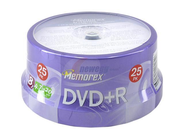 memorex 4.7GB 8X DVD+R 25 Packs Disc Model 32025606 - Newegg.com