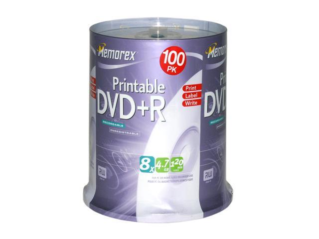 memorex 4.7GB 8X DVD+R Printable 100 Packs Disc Model 32024747 - Newegg.com