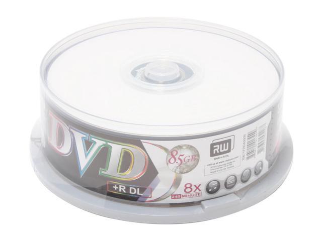 RiDATA 8.5GB 8X DVD+R DL White Inkjet Printable 25 Packs Dual Layer ...
