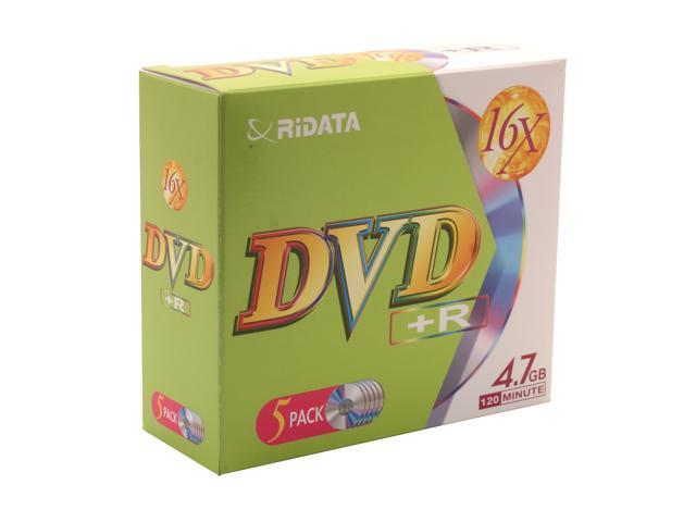 RiDATA 4.7GB 16X DVD+R 5 Packs Disc Model DRD+4716-RDJC5 - Newegg.com