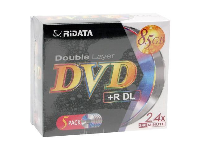 RiDATA DVD+RW 4.7GB DVD+R DL 8.5GB DVD+R DL 2.4X DVD+RW 4X Mixed Pack 5 ...