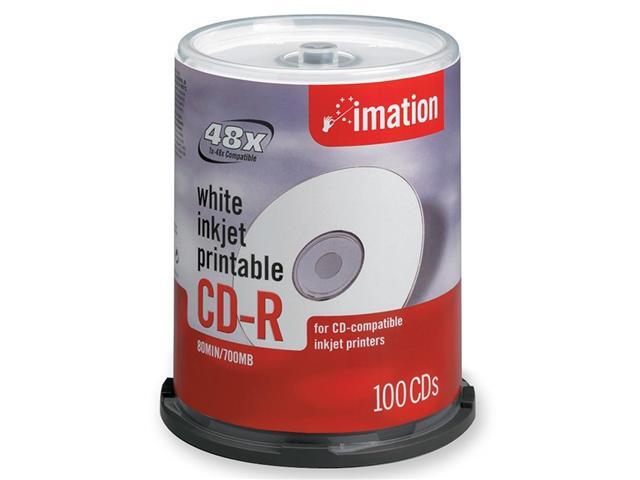 imation 700MB 52X CD-R White Inkjet Printable 100 Packs Disc Model ...