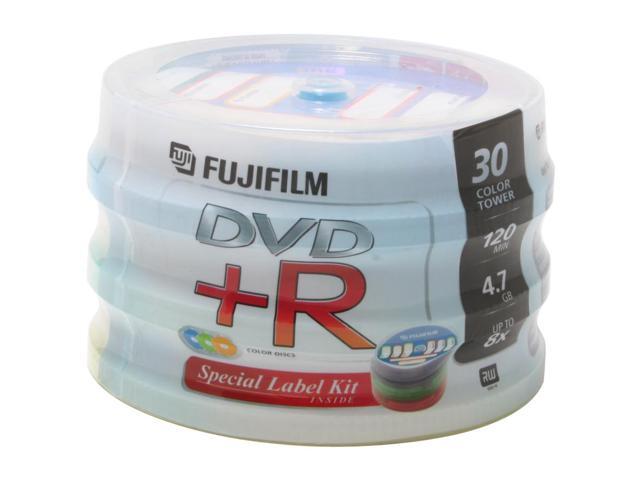 FUJIFILM 4.7GB 8X DVD+R 30 Packs Special Edition Color Disc Model ...