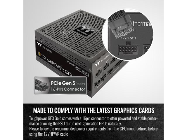 Thermaltake Toughpower GF3 850W 80+ Gold Full Modular SLI/Crossfire Ready ATX 3.0 Standard Power ...
