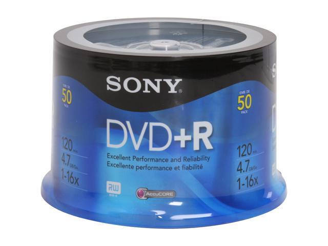 SONY 4.7GB 16X DVD+R 50 Packs Disc Model 50DPR47RS4 - Newegg.com