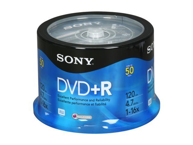 SONY 4.7GB 16X DVD+R 50 Packs Disc Model 50DPR47RS4 - Newegg.ca