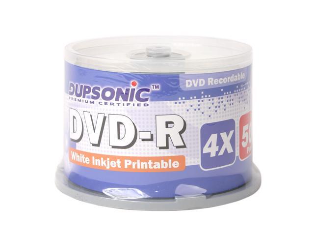 DUPSONIC 4.7GB 4X DVD-R Printable 50 Packs Disc Model DVD-R/4X/WP03 ...