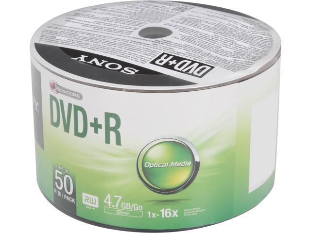 SONY 4.7GB 16X DVD+R 50 Packs Disc Model 50DPR47SB - Newegg.com