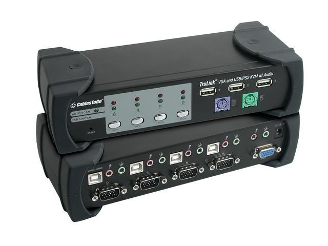 Open Box: C2G TruLink 4-Port VGA/USB 2.0 and PS/2 KVM Switch with Audio ...