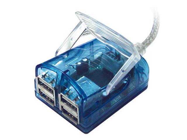 C2G 18459 4-Port USB 2.0 Laptop Hub with 18" Blue LED Indicator Cable ...