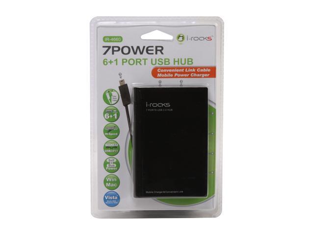 i-rocks IR-4660 Black 7power 6+1 Port USB Hub - Newegg.com