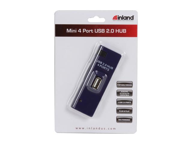 inland 08810 Mini 4 Port USB 2.0 HUB - Blue - Newegg.com