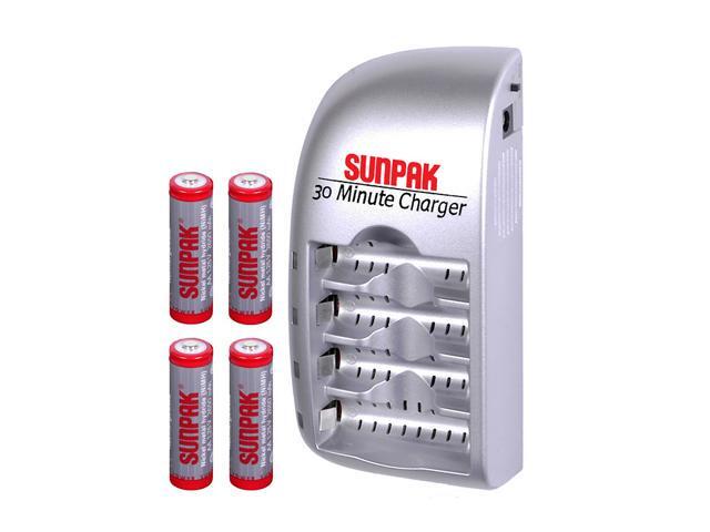 SUNPAK ACC-M1081-01 Rechargeable Batteries & Charger Kit - Newegg.com