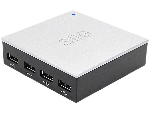 SIIG JU-H70311-S1 USB 3.0 & 2.0 Hub with Gigabit Ethernet and 5V/4A ...