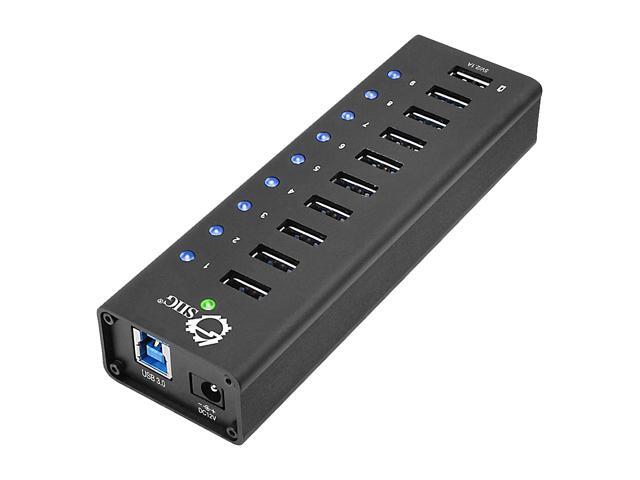 SIIG USB 3.0 9-Port HUB + 1-Port 2.1A Charging with 12V/5A Power ...