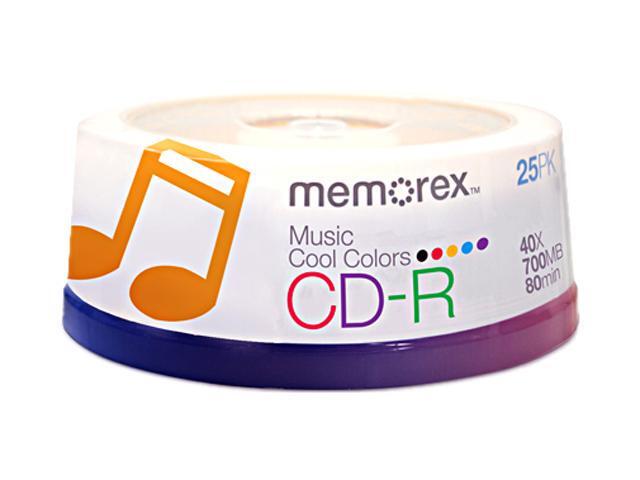 memorex 700MB 40X CD-R 25 Packs Music-Cool Colors Media Model 02510 ...