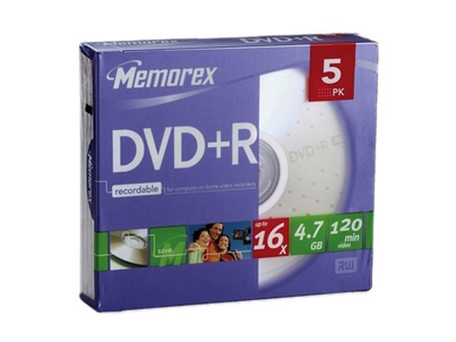 memorex 4.7GB 16X DVD+R 5 Packs Media Model 05622 - Newegg.com