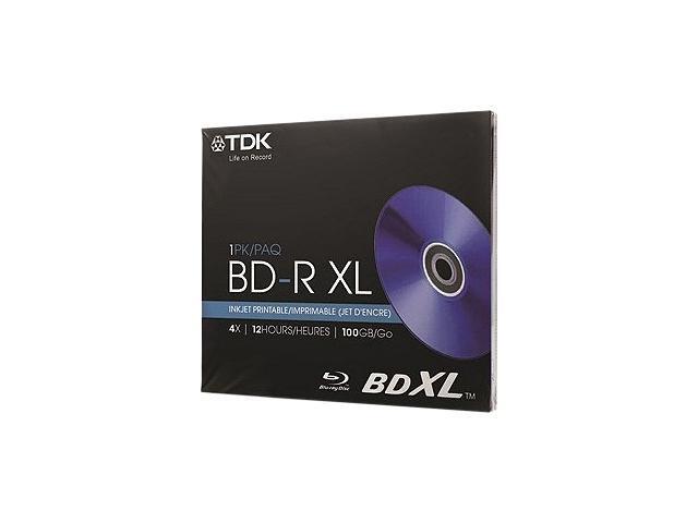 TDK Life on Record Blu-ray Recordable Media - BD-R XL - 4x - 100 GB - 1 Pack Jewel Case - Newegg.com