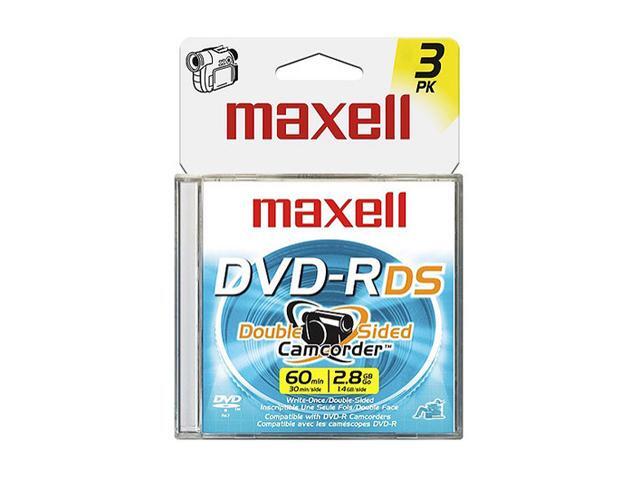 maxell 2.8GB Mini DVD-R DL 3 Packs Double-Sided Media Model 567647 ...