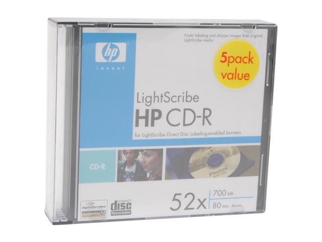 HP 700MB 52X CD-R LightScribe 5 Packs Disc Model LCR00047M2 - Newegg.com
