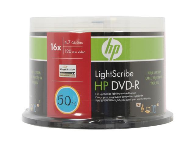HP 4.7GB 16X DVD-R LightScribe 50 Packs Disc Model 04064 - Newegg.com