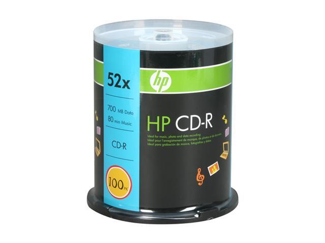 HP 700MB 52X CD-R 100 Packs Disc Model 637668100195 - Newegg.com