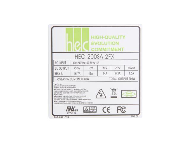 hec HEC200SA2FX 200 W Power Supply - Newegg.com