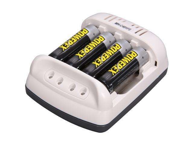 POWEREX MH-C401FS8AA27W MH-C401FS 100 Min Cool Charger w/ 8-Pack 2700mAh AA Batteries, Car ...