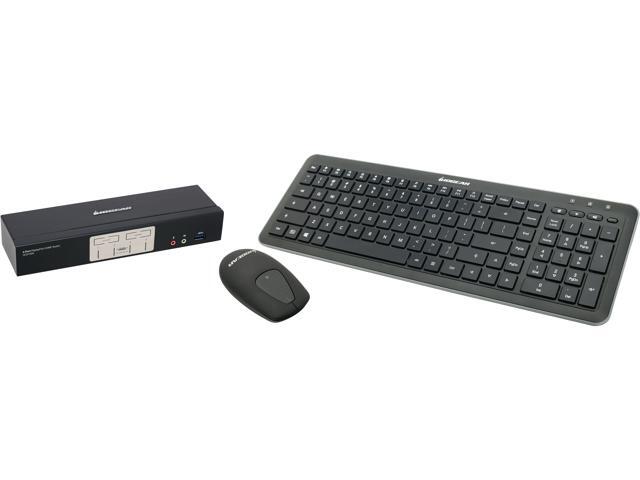 IOGEAR GCS1934-KM 2-Port DisplayPort1.2 KVMP with Wireless Keyboard and ...
