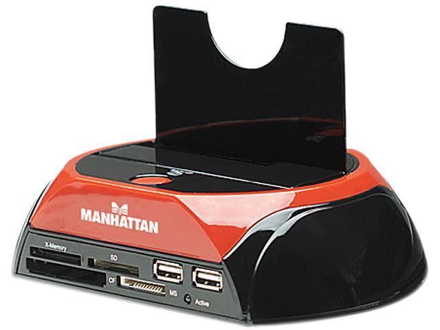 MANHATTAN 130004 Black/Red Multi-Function SATA Quick Dock w/ Multi-Card ...