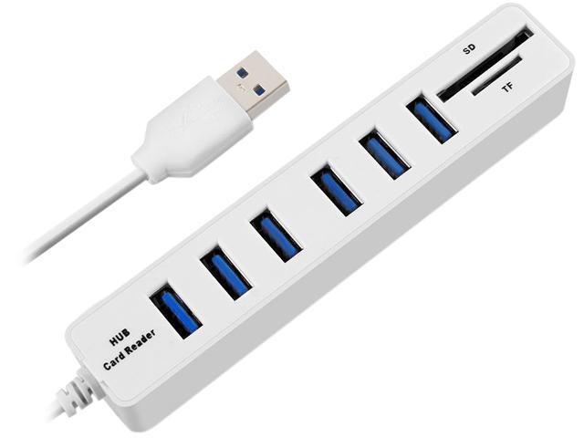 MGEAR 6-PORT-USB-HUB-SD-TF-READER 6-Port USB Hub with SD and TF Card ...