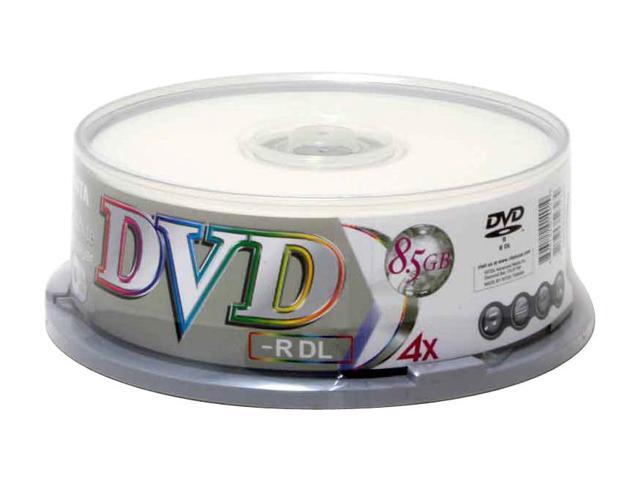 RiDATA 8.5GB 4X DVD-R DL Inkjet Printable 25 Packs Dual layer Disc ...