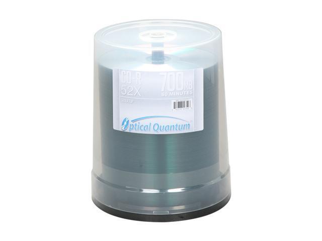 Optical Quantum 700MB 52X CD-R 100 Packs Silver Top Disc Model OQCD52ST ...