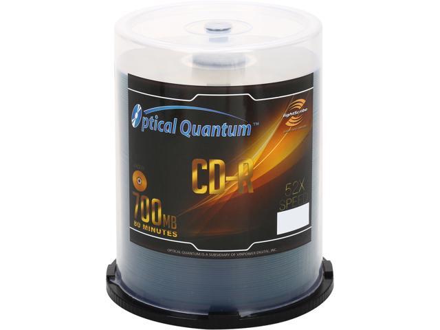 Optical Quantum 700MB 52X CD-R LightScribe 100 Packs Disc Model ...