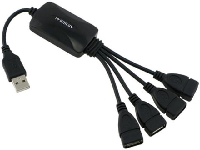Insten 1042789 Black 4 Port Octopus USB 2.0 Hub - Newegg.com