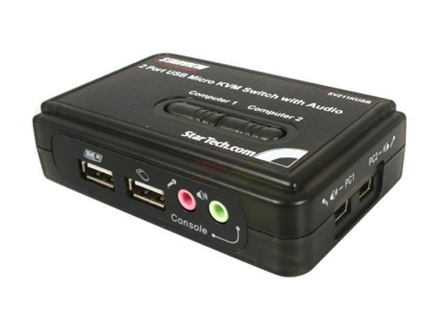 StarTech.com SV211KUSB 2 Port Mini USB KVM Kit with Cables and Audio ...