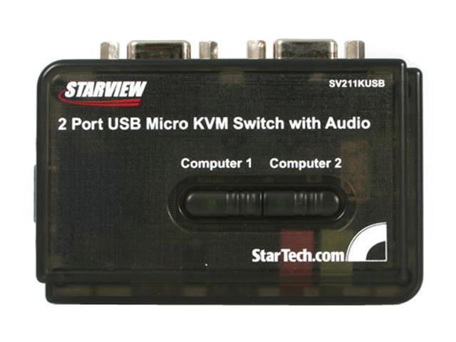 StarTech.com SV211KUSB 2 Port Mini USB KVM Kit with Cables and Audio ...