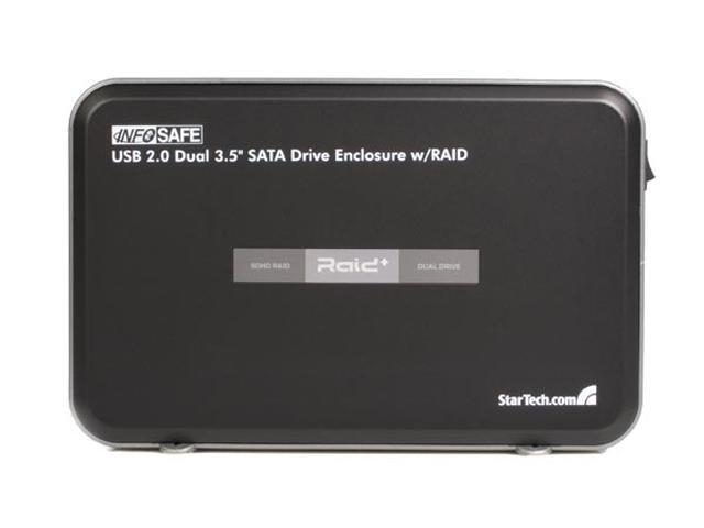 StarTech SAT3520U2R InfoSafe 3.5in Black USB 2.0 to Dual SATA Hard ...