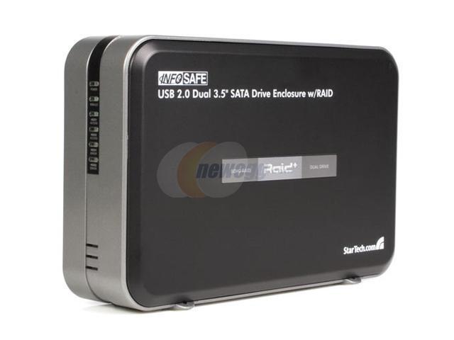 StarTech SAT3520U2R InfoSafe 3.5in Black USB 2.0 to Dual SATA Hard ...