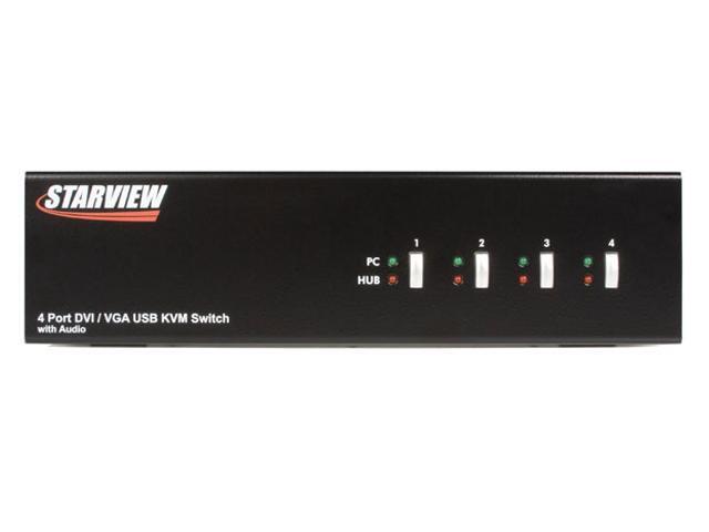 StarTech.com SV431DDUSB 4 Port StarView DVI/VGA USB KVM Switch with ...