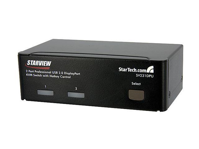 StarTech.com SV231DPU 2 Port Professional USB DisplayPort KVM Switch with Hotkey Control ...