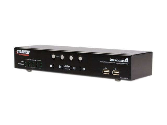 StarTech.com SV431USBAN 4 Port USB KVM Switch with Ethernet Switch and ...