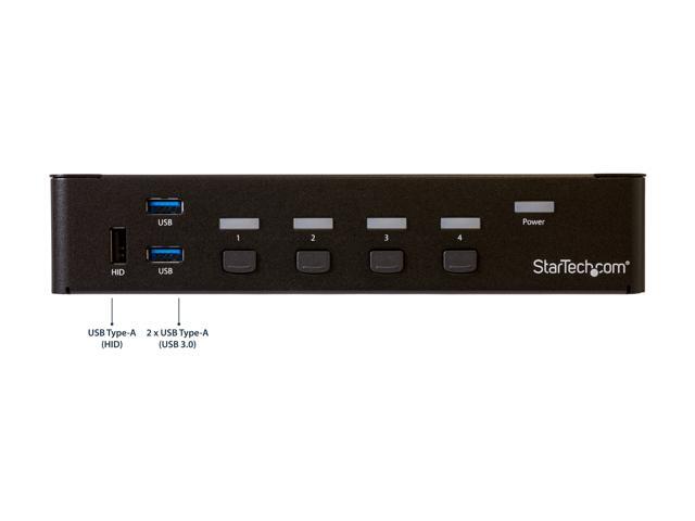 StarTech.com SV431DPU3A2 4-Port DisplayPort KVM Switch - DP KVM Switch with Built-in USB 3.0 Hub ...