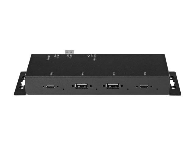 4 Port USB C Hub 10Gbps, Metal Industrial USB-C Hub, 2x USB-C & 2x USB ...