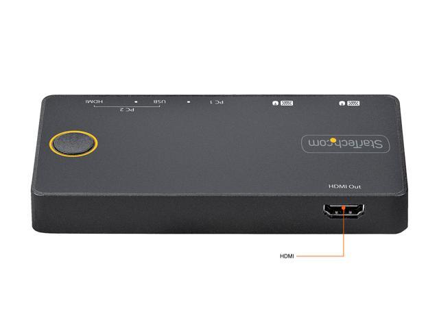 2 Port Hybrid USB-A + HDMI & USB-C KVM Switch, Single 4K 60Hz HDMI 2.0 ...